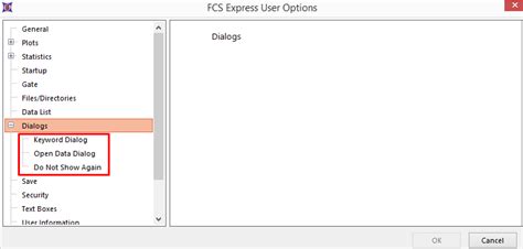 dialogs options