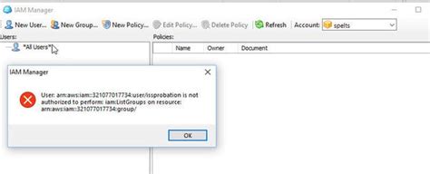 Error Iam User Not Authorized Msp360 Forum