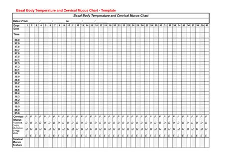 Basal Body Temperature Chart Template Williamson Ga Us