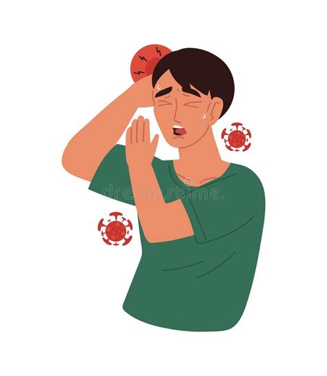 Unhealthy Man Suffer From Monkey Pox Stock Vector Illustration Of