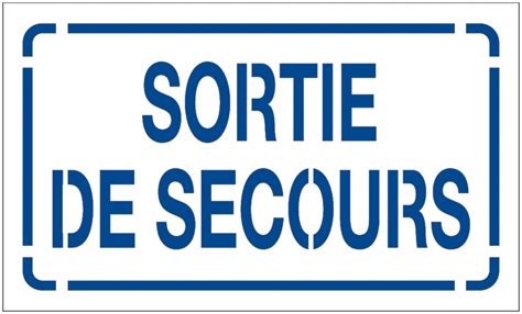 Pochoir Pour Marquage Au Sol Et Mural Sortie De Secours Seton Belgique