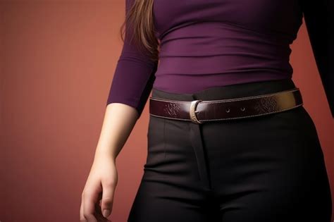 Premium Photo Girl With Curve Figure Type Showing Her Waist On Red
