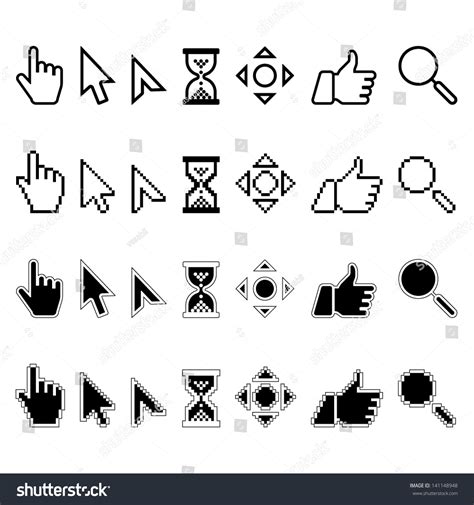Vector Set Different Mouse Cursors Stock Vector Shutterstock
