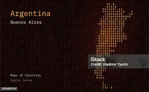 Argentina Map Shown In Binary Code Pattern Tsmc Matrix Numbers Zero One