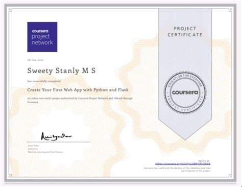 Sweety Stanly M S On Linkedin Coursera