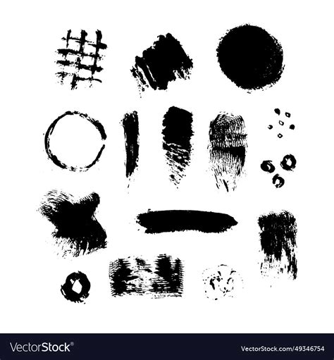 Set Of Ink Splashes Drops And Various Royalty Free Vector