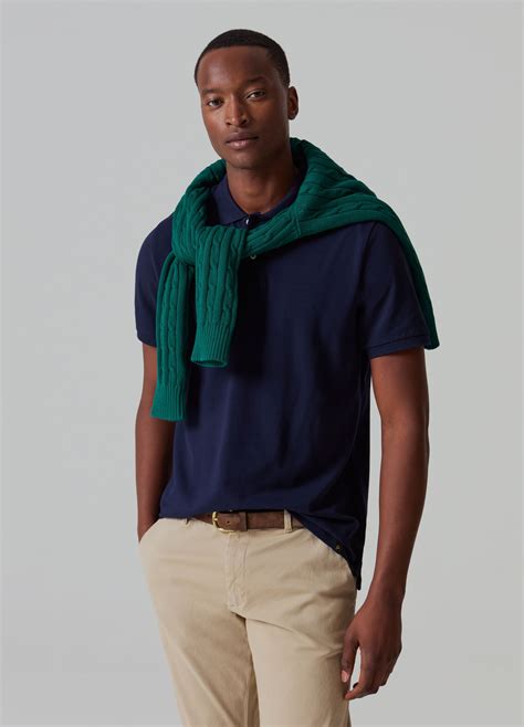 Mans Supima Cotton Piquet Polo Shirt Piombo