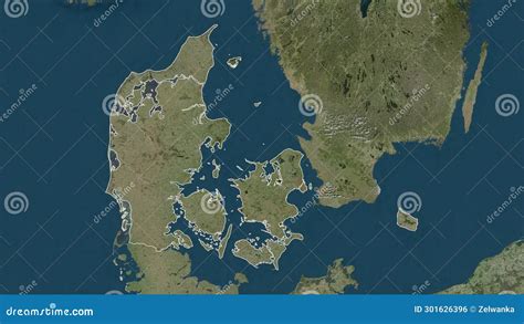 Denmark Outlined High Res Satellite Stock Illustration Illustration Of Territory Outline