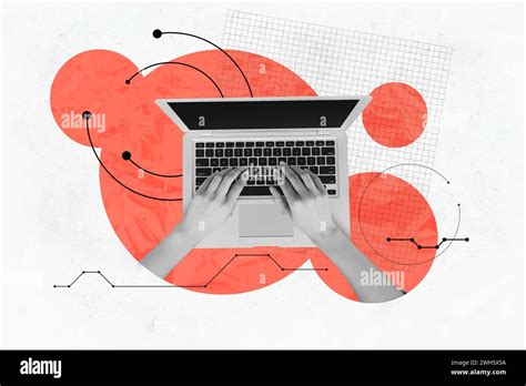 Template Picture Collage Image Artwork Of Laptop Hands Typing Keyboard