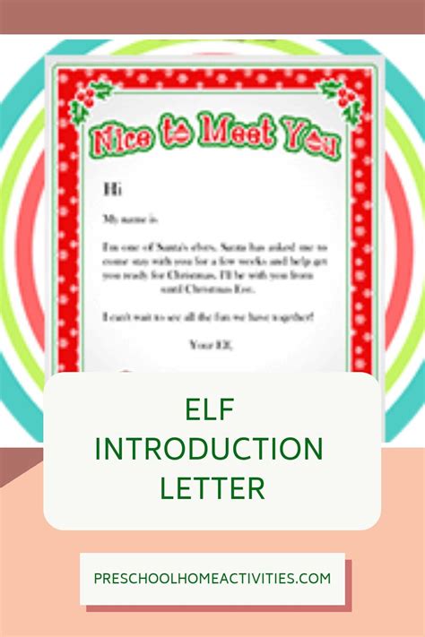 Elf Introduction Letter Elf Letters Introduction Letter Elf Letters