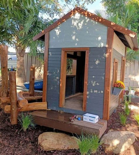 Hand Made Wooden Cubby House Rustic