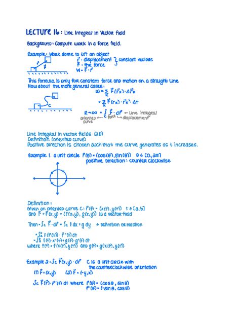 Line Integral In Vector Fields Lecture 16 Line