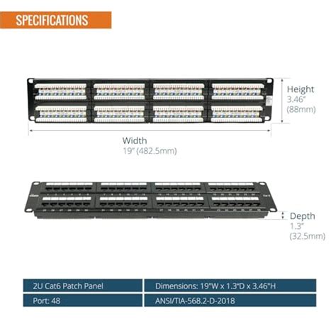 Buy Tecmojo 48 Port Patch Panel Cat 6 Patch Panel 2u Patch Panel Network Patch Panel For Network