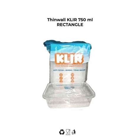 Promo Thinwall KLIR Ml RECTANGLE ANTI PECAH Kotak Makan Isi PCS Multicolor Diskon