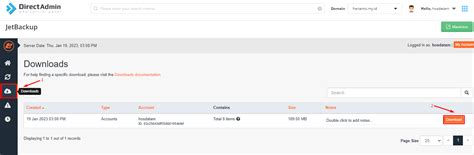cara melakukan backup dan restore pada hosting directadmin menggunakan