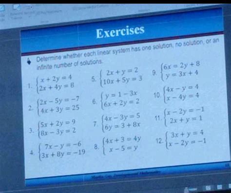 Exercises Determine Whether Each Ineor System StudyX