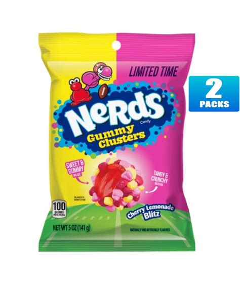 5 Bags Limited Time Nerds Gummy Clusters Cherry Lemonade Blitz 5 Oz For
