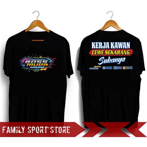 Jual Kaos Bos Muda V Unisex Kaos Kerja Kawan Sablon Digital Kaos Pria Wanita Baju