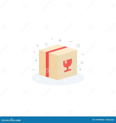 fragile parcel package vector icon stock vector illustration of