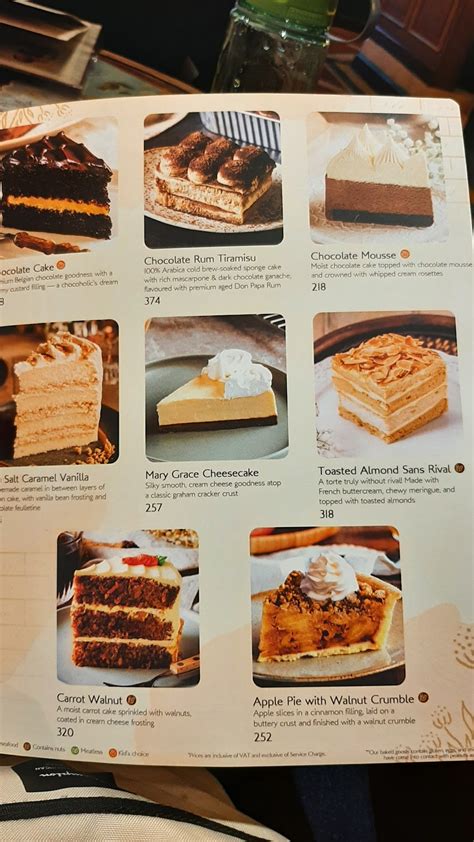 Mary Grace Menu Updated 2026