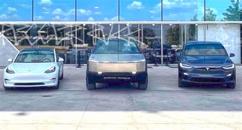 Cybertruck Size Comparison Vs Tesla Model X Y 3 S Lineup Photo