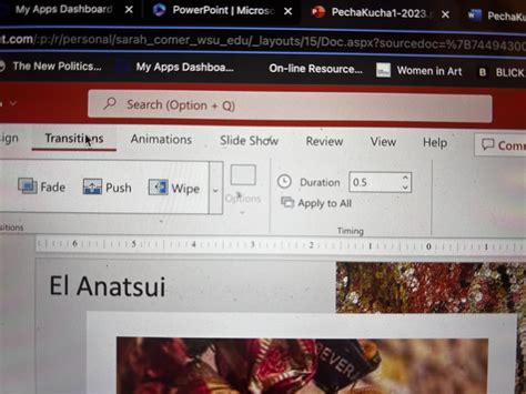 how to access “advance slide” feature r powerpoint