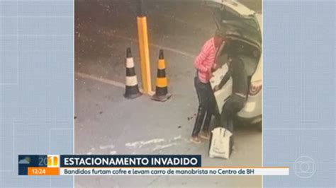 Vídeo Bandidos furtam cofre e levam carro em estacionamento de BH MG1 G1