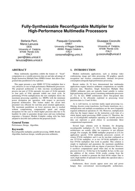 pdf fully synthesizable reconfigurable multiplier for high
