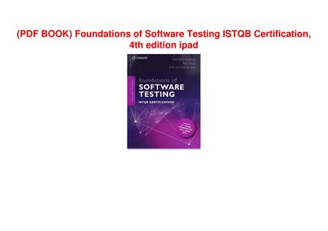 Ppt Pdf Book Foundations Of Software Testing Istqb Certification 4th Edition Ipad