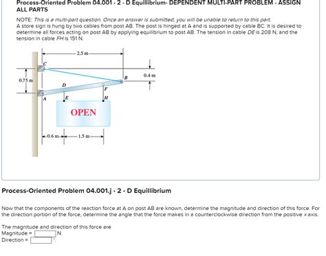 Get Answer Process Oriented Problem 04001j 2 D Equilibrium