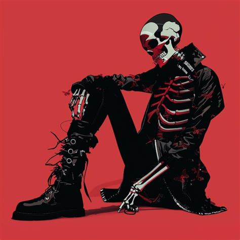 Vogue Skeleton Stunning Fashion Fusion In Manga Style Premium Ai