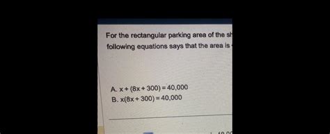 Answered For The Rectangular Parking Area Of The Sh Following Kunduz