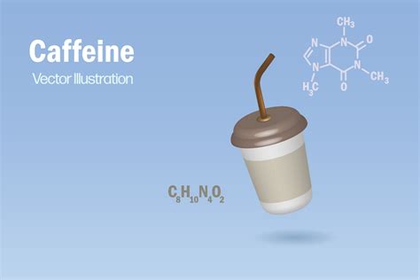 Coffee Cup With Caffeine Skeletal Formula Molecular Structure Coffee