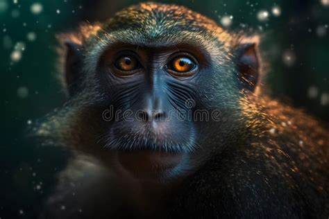 Monkey Portrait Neural Network Ai Generated Stock Image Image Of