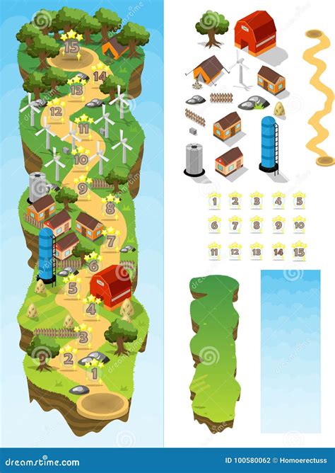 Farming Game Map Vector Graphic Stock Vector Illustration Of Design Element