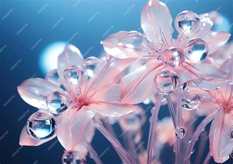 Premium Photo A Tiny Light Shining In A Bouquet In The Style Of Silver And Skyblue