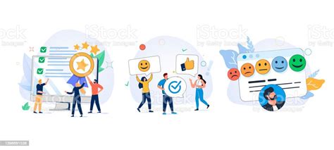 피드백 고객 평가 캐릭터가 설문조사 양식을 작성하여 스마트폰에 긍정적인 피드백 제출 체크리스트를 제공합니다 계급에 대한 스톡 벡터 아트 및 기타 이미지 Istock