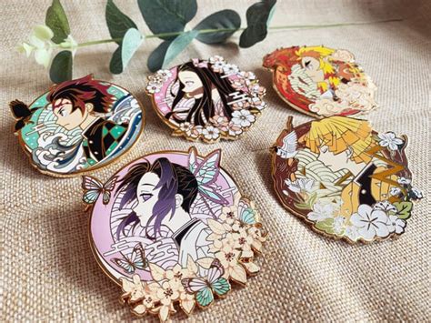 Demon Slayer Enamel Pins X6 Whole Set Defective Lokyinhouse Pins