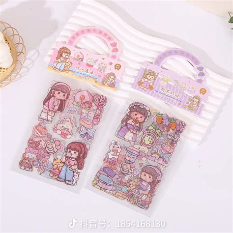 پک استیکر سه تایی فانتزی طرح دختر کیوت لوازم فانتزی آران