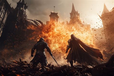 Premium Photo An Epic Battle Between Good And Evil In A Medieval 00236 00