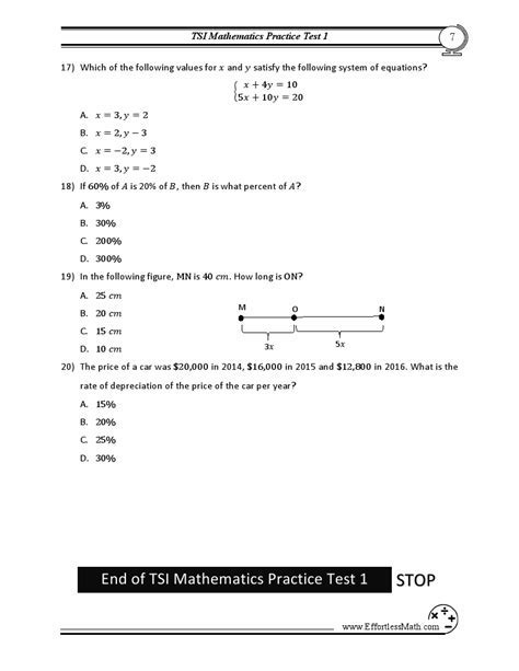 Tsi Math Practice Questions Uml Center For Systems Research