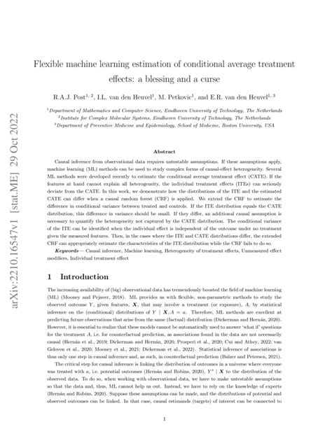 Flexible Machine Learning Estimation Of Conditional Average Treatment