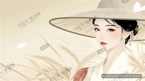 AI创作图稻谷包装插画 节气女孩节气美女 青稞插画 青稞插画包装 扬谷丰收插画 芒种丨二十四节气插画 稻谷插画 桓仁大米插画 手绘莜麦插画