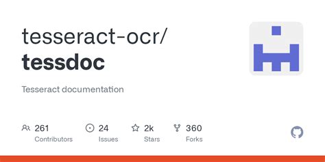 Github Tesseract Ocrtessdoc Tesseract Documentation