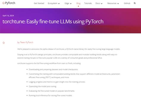 Torchtune Ajuste Facilmente Llms Usando Pytorch Diogo Santos