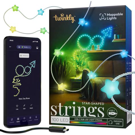 ≡ Smart Led Гірлянда Twinkly Strings Usb 100 Star Shaped Rgb Leds