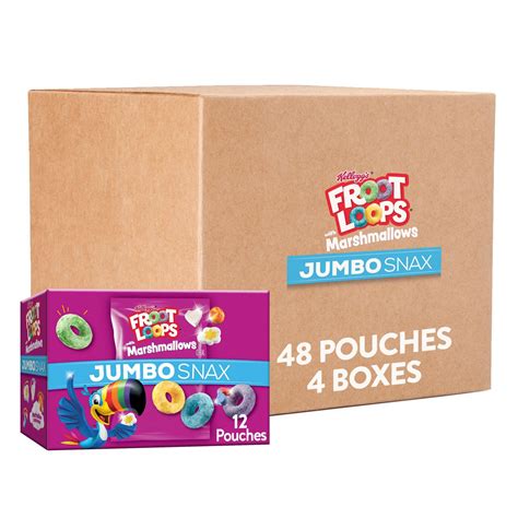 Kelloggs Jumbo Snax Froot Loops Cereal Snacks Lunch Box Snacks Fruit Flavored