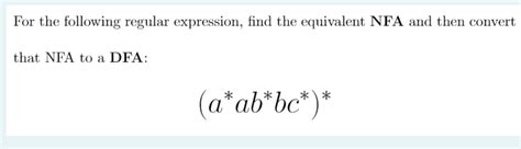 Solved For The Following Regular Expression Find The