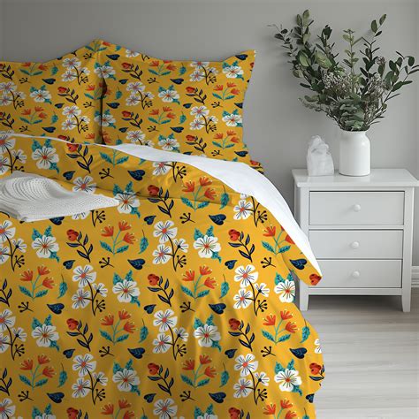 Folk N Funky Fickleberry Yellow Floral Comforter Set Wayfair