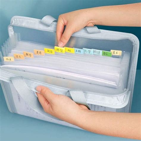 Layer Portable Expanding File Folder Expandable Accordion File Organizer With Zipper Closure